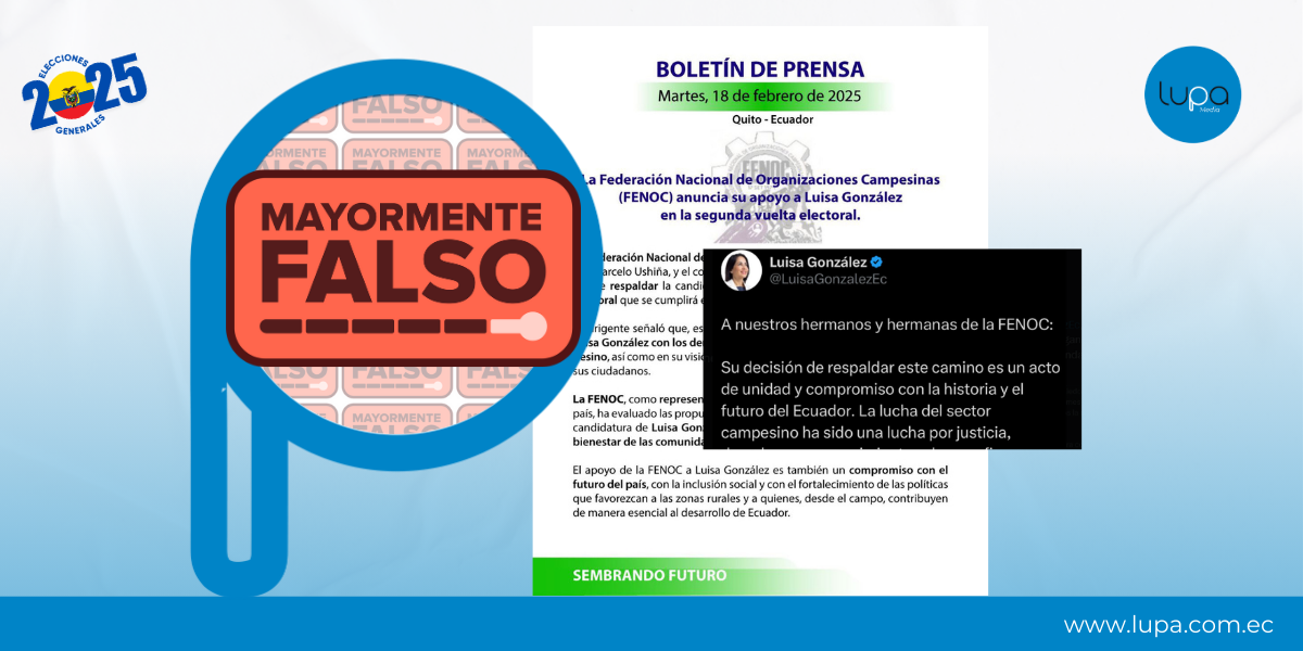 FENOC desmiente apoyo a Luisa González